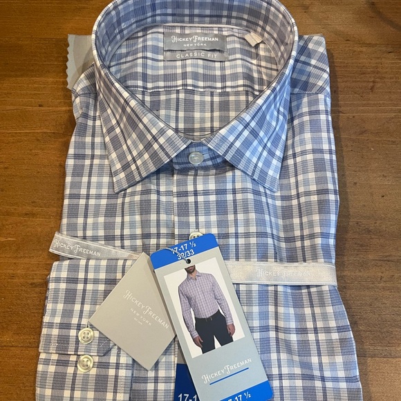 Hickey Freeman | Shirts | Nwt Hickey Freeman Mens Button Down Plaid ...